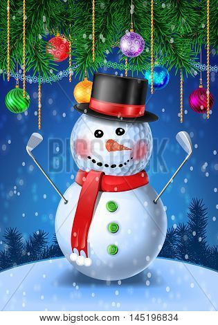 Snowman Golfer Irons Vector & Photo (Free Trial) | Bigstock