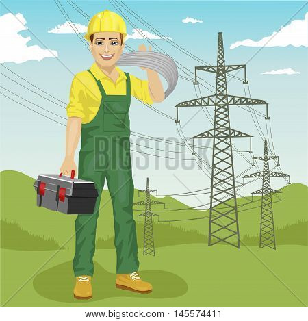 Electrician Man Vector & Photo (Free Trial) | Bigstock