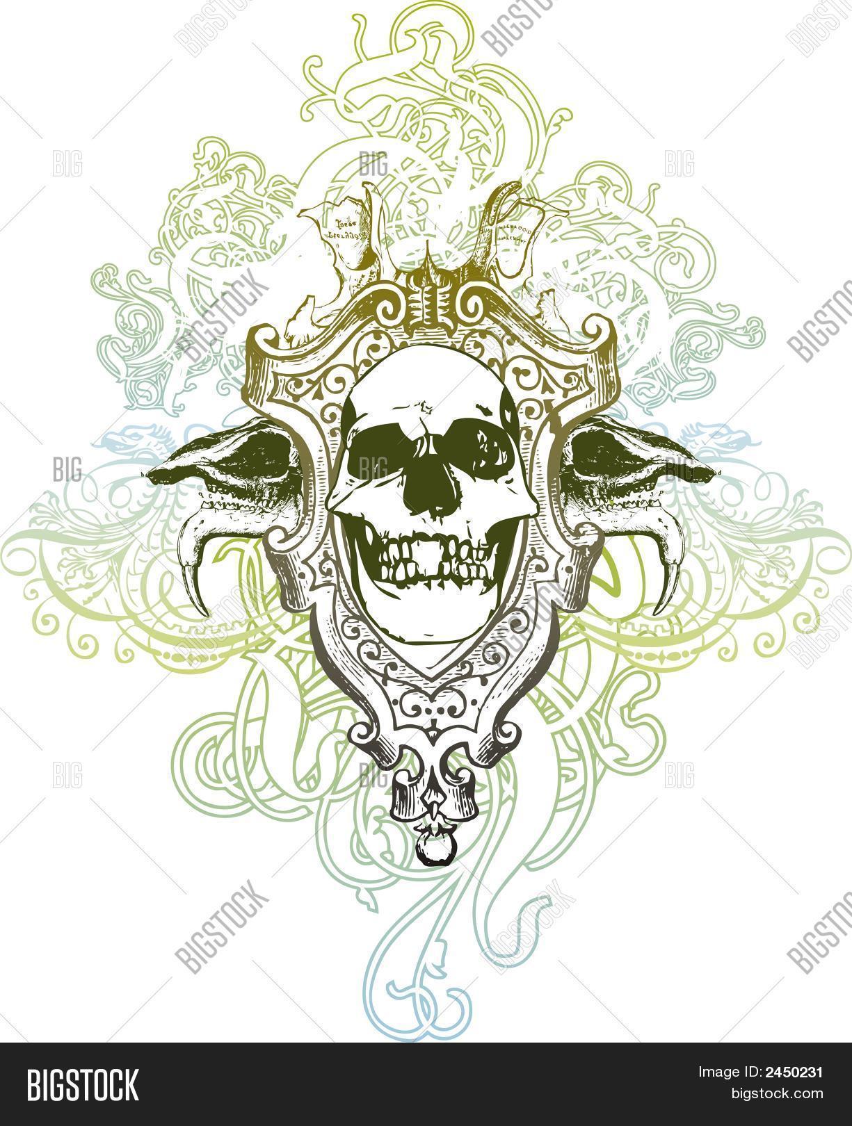 Heraldic Skull Image & Photo (Free Trial) | Bigstock