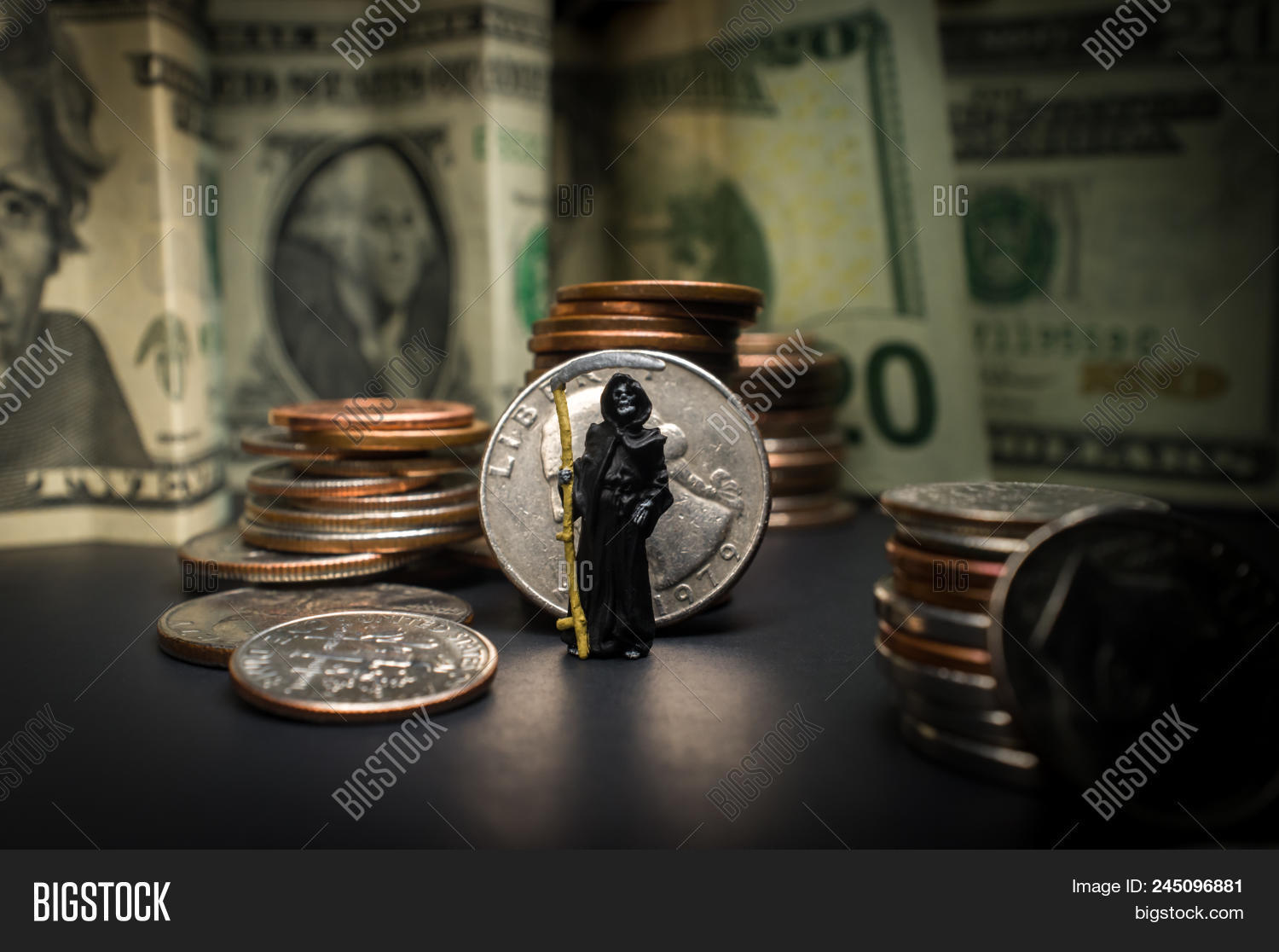 Grim Reaper Pile Cash Image & Photo (Free Trial) | Bigstock