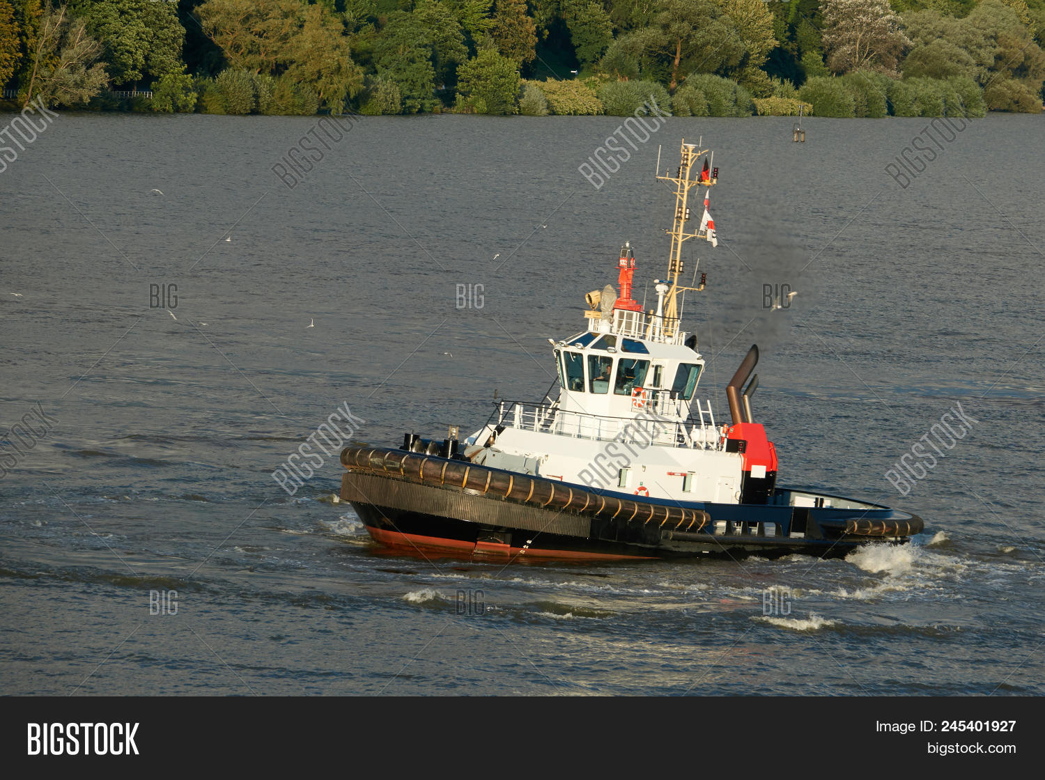 Tugboat Red White Image & Photo (Free Trial) | Bigstock
