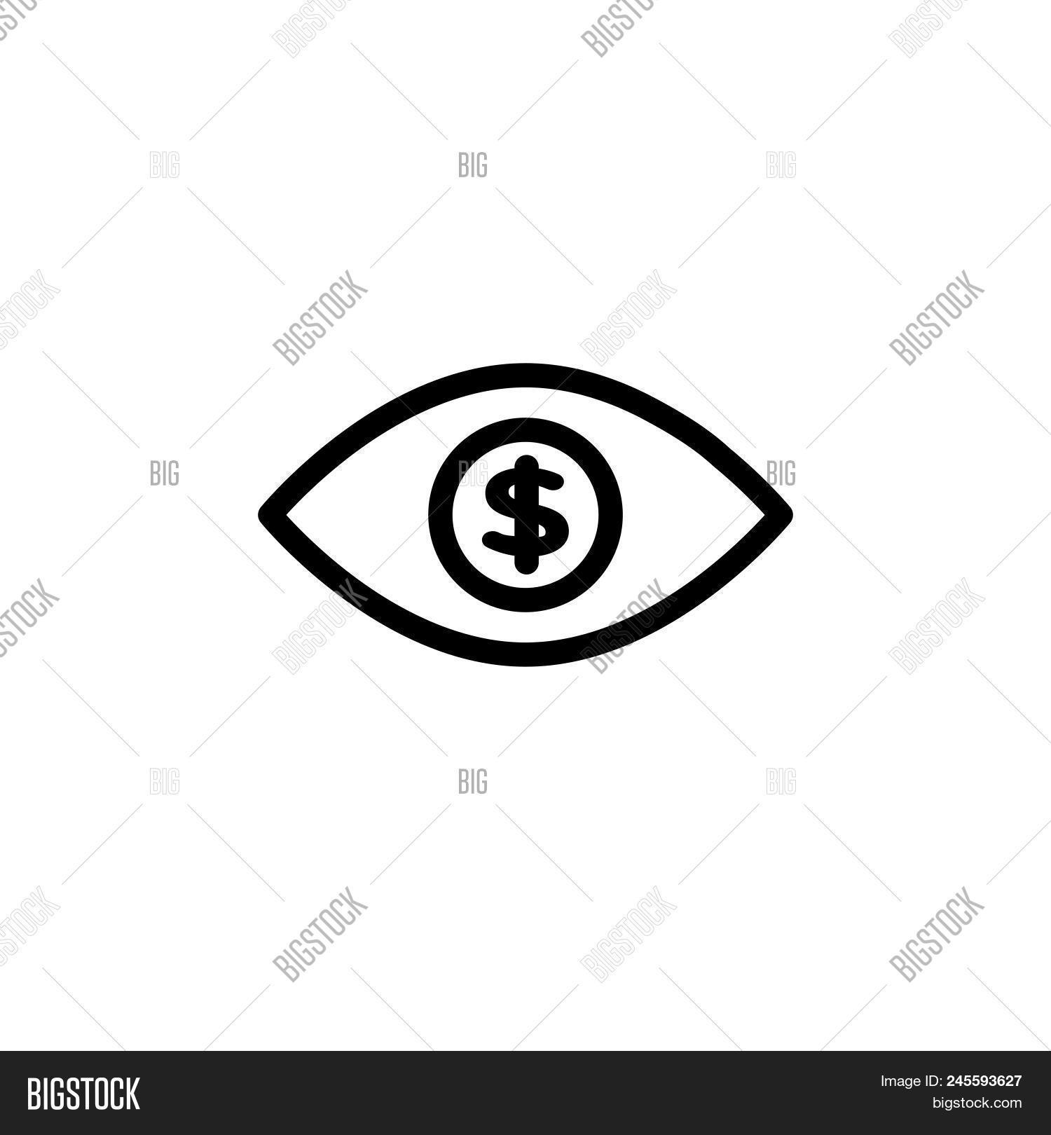 Money Eye Vector Icon Vector & Photo (Free Trial) | Bigstock