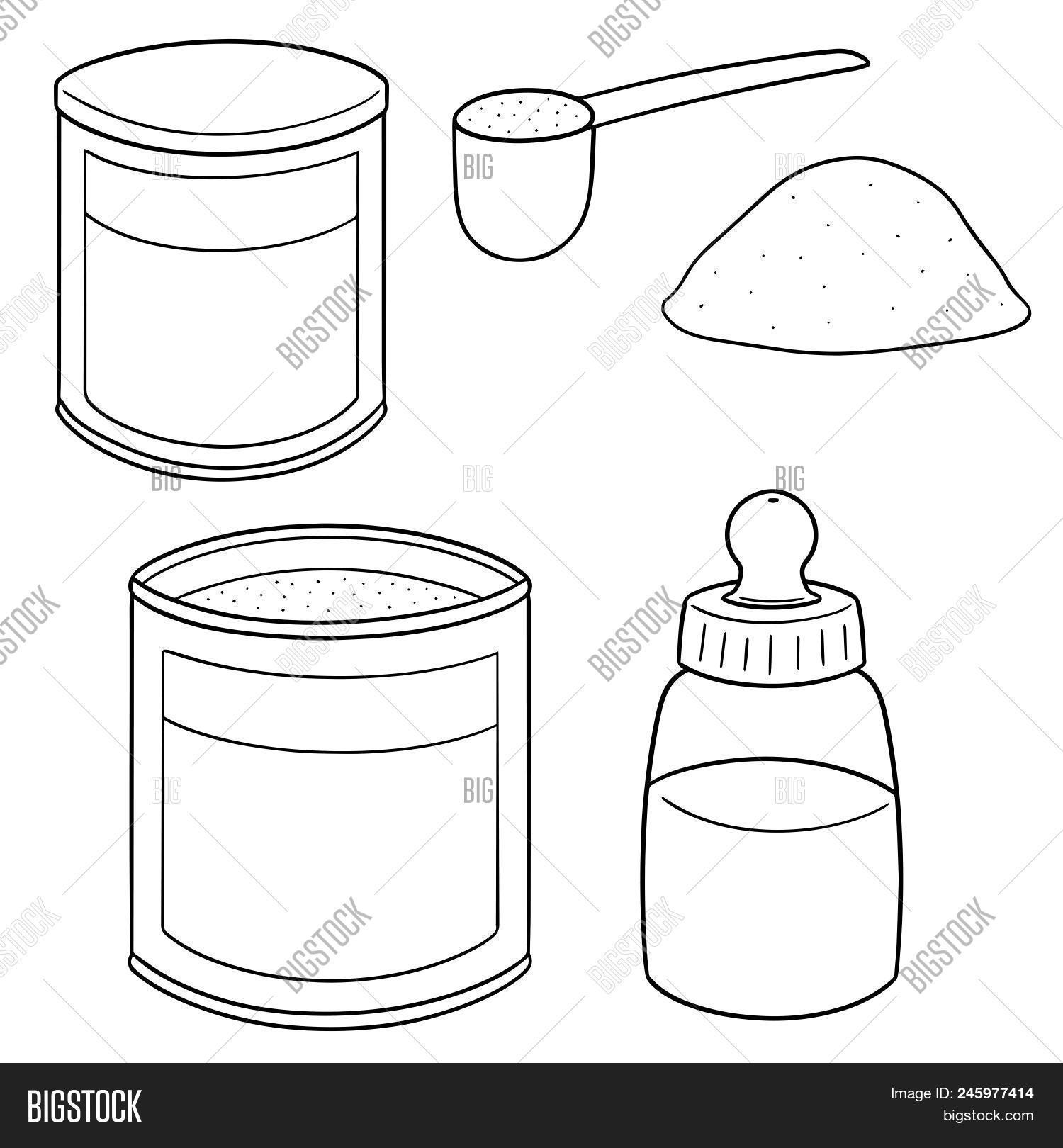 Vector Set Milk Vector & Photo (Free Trial) | Bigstock