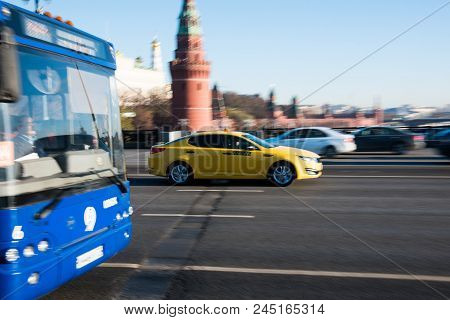 Yellow Taxi Cab Motion Image & Photo (Free Trial) | Bigstock