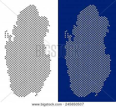 Dot Qatar Map. Vector Vector & Photo (Free Trial) | Bigstock