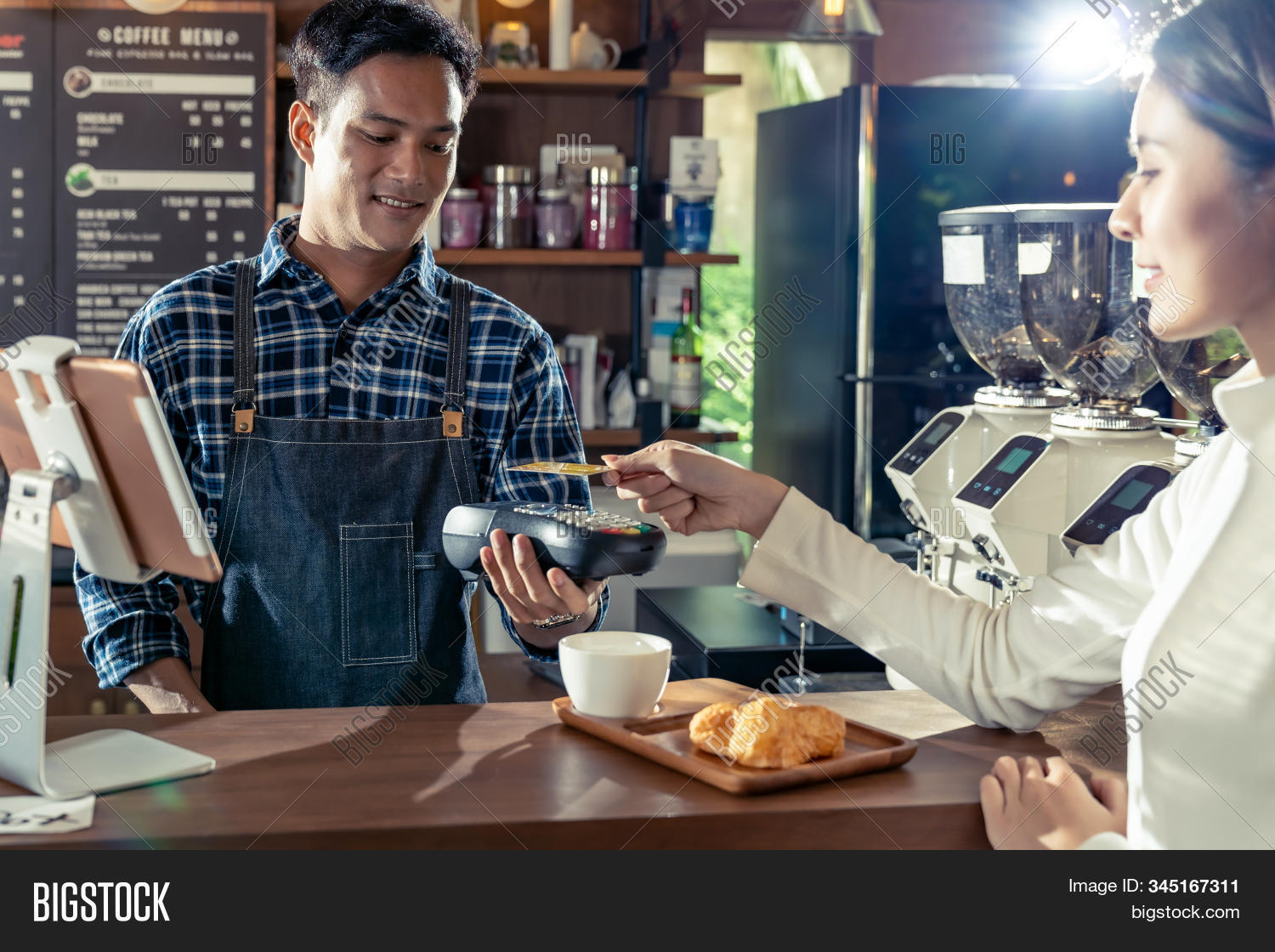 Asian Customer Using Image & Photo (Free Trial) | Bigstock