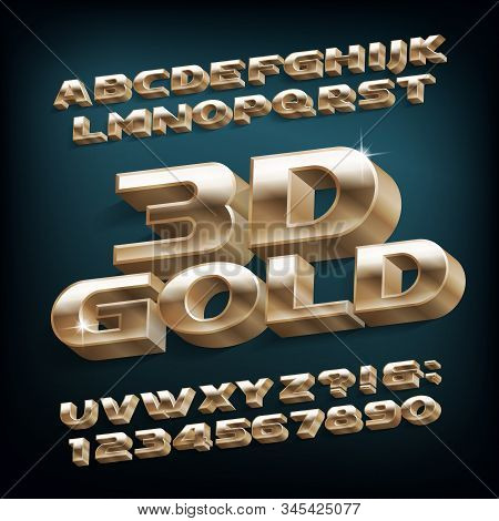 3d Gold Alphabet Font Vector & Photo (Free Trial) | Bigstock