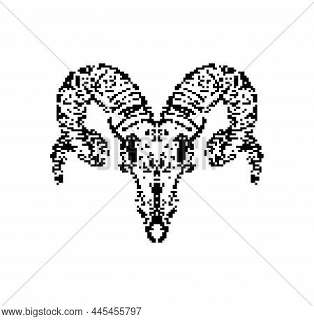 Goat Skull Pixel Art Vector & Photo (Free Trial) | Bigstock