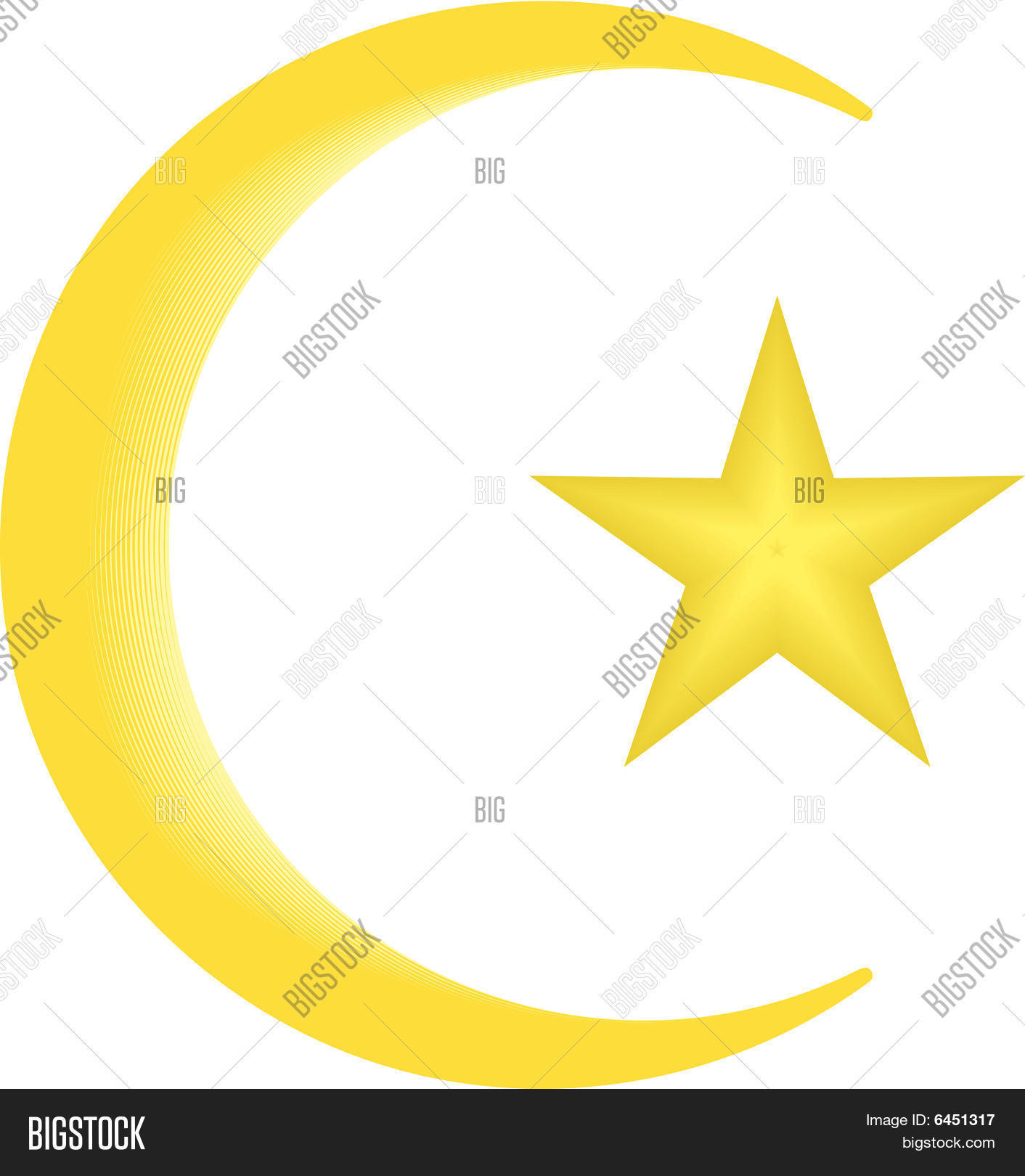 Gold Star Crescent Vector & Photo (Free Trial) | Bigstock