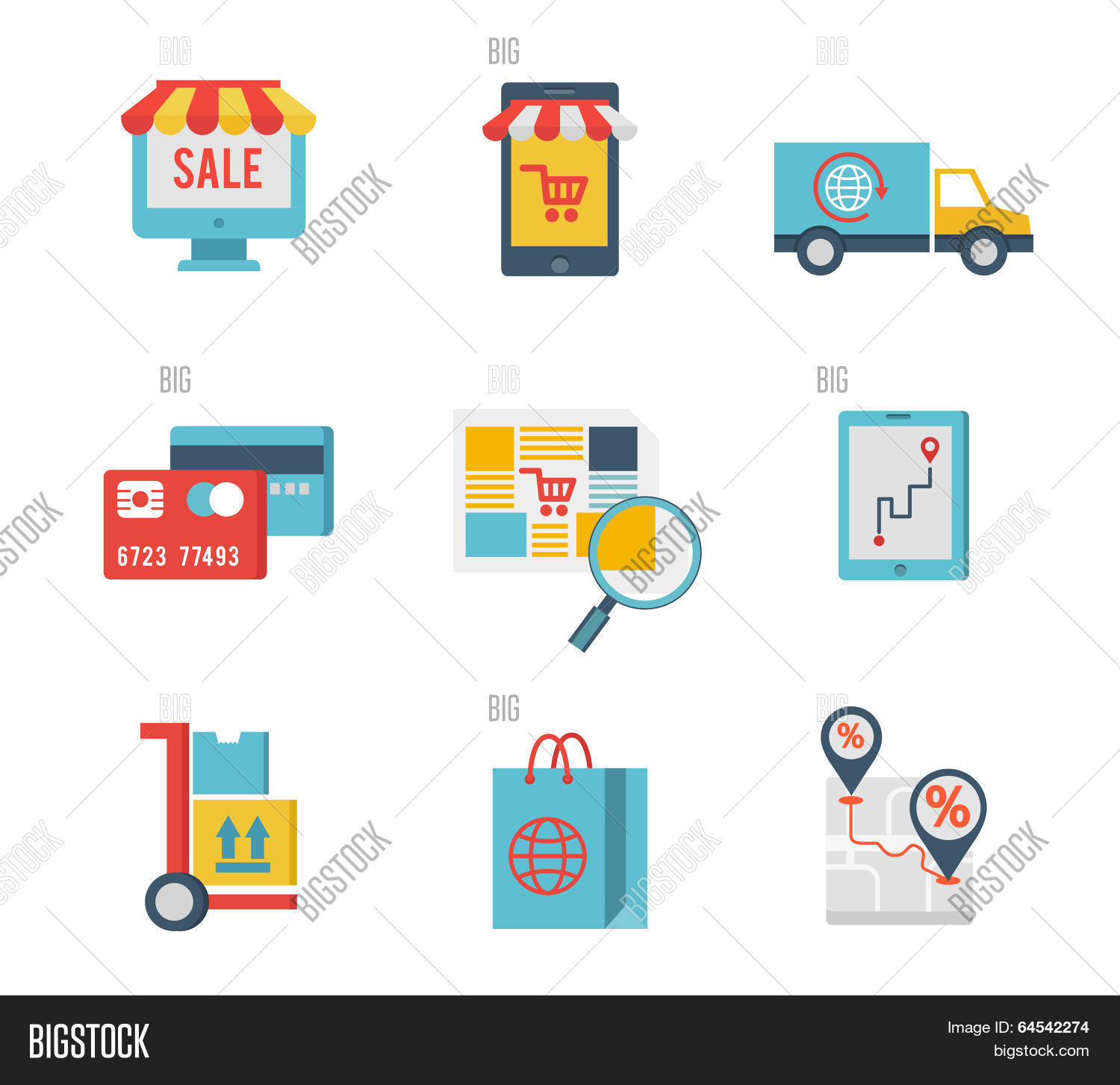 E-commerce Symbols Vector & Photo (Free Trial) | Bigstock
