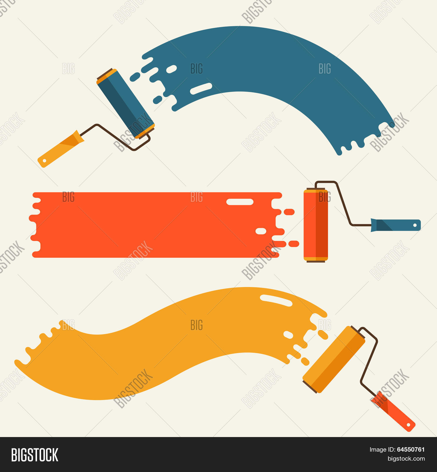 Set Roller Brushes Vector & Photo (Free Trial) | Bigstock