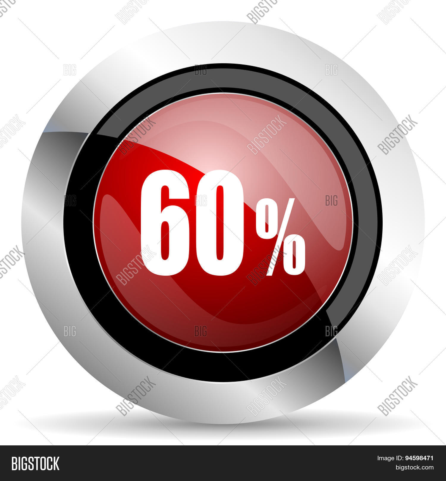 60 Percent Red Glossy Image & Photo (Free Trial) | Bigstock