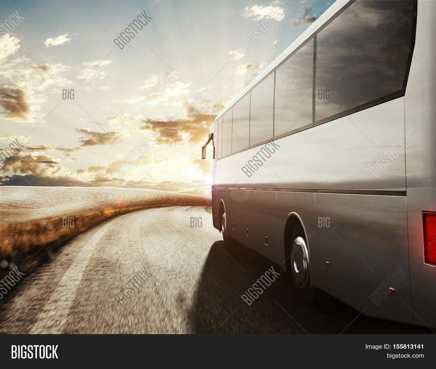 Bus Driving On Road Image & Photo (Free Trial) | Bigstock