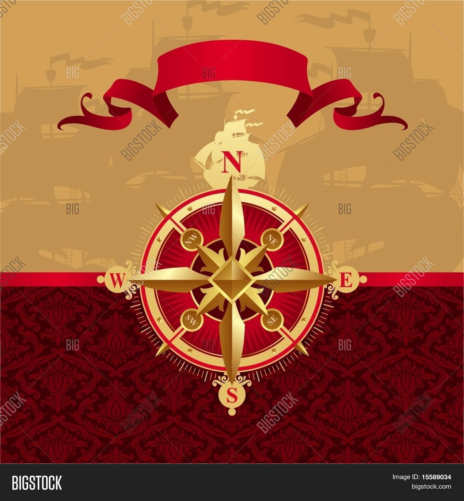 Ancient Compass Rose Vector & Photo (Free Trial) | Bigstock