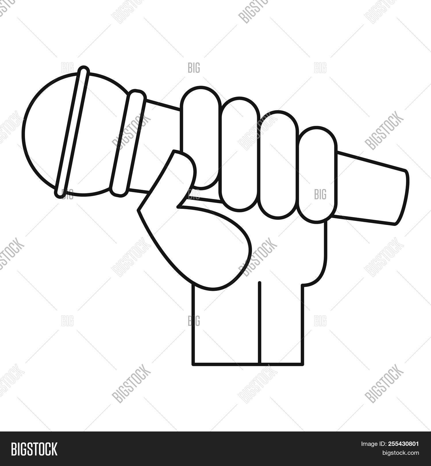 Microphone Hand Icon. Image & Photo (Free Trial) | Bigstock