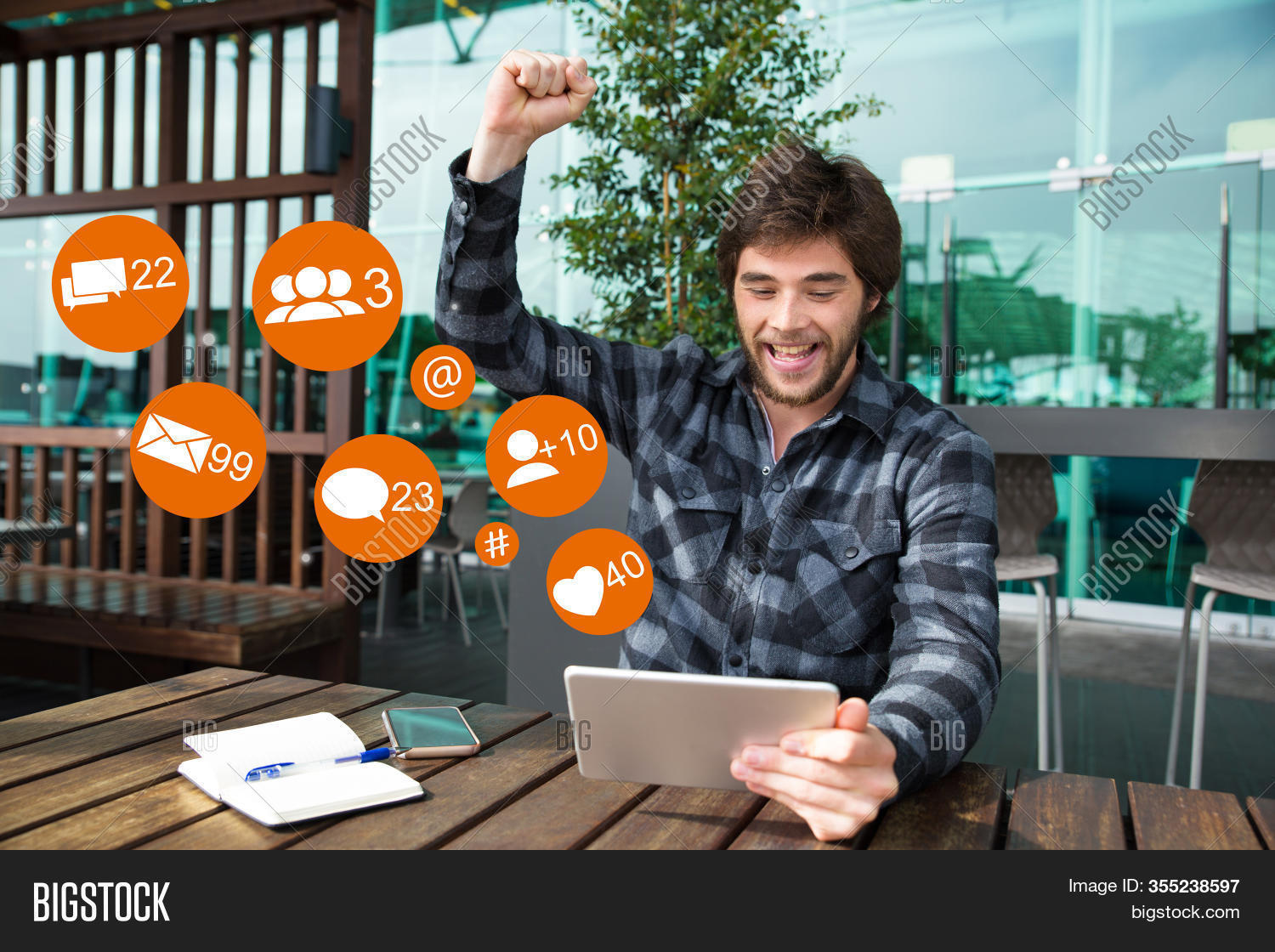Happy Man Using Tablet Image & Photo (Free Trial) | Bigstock