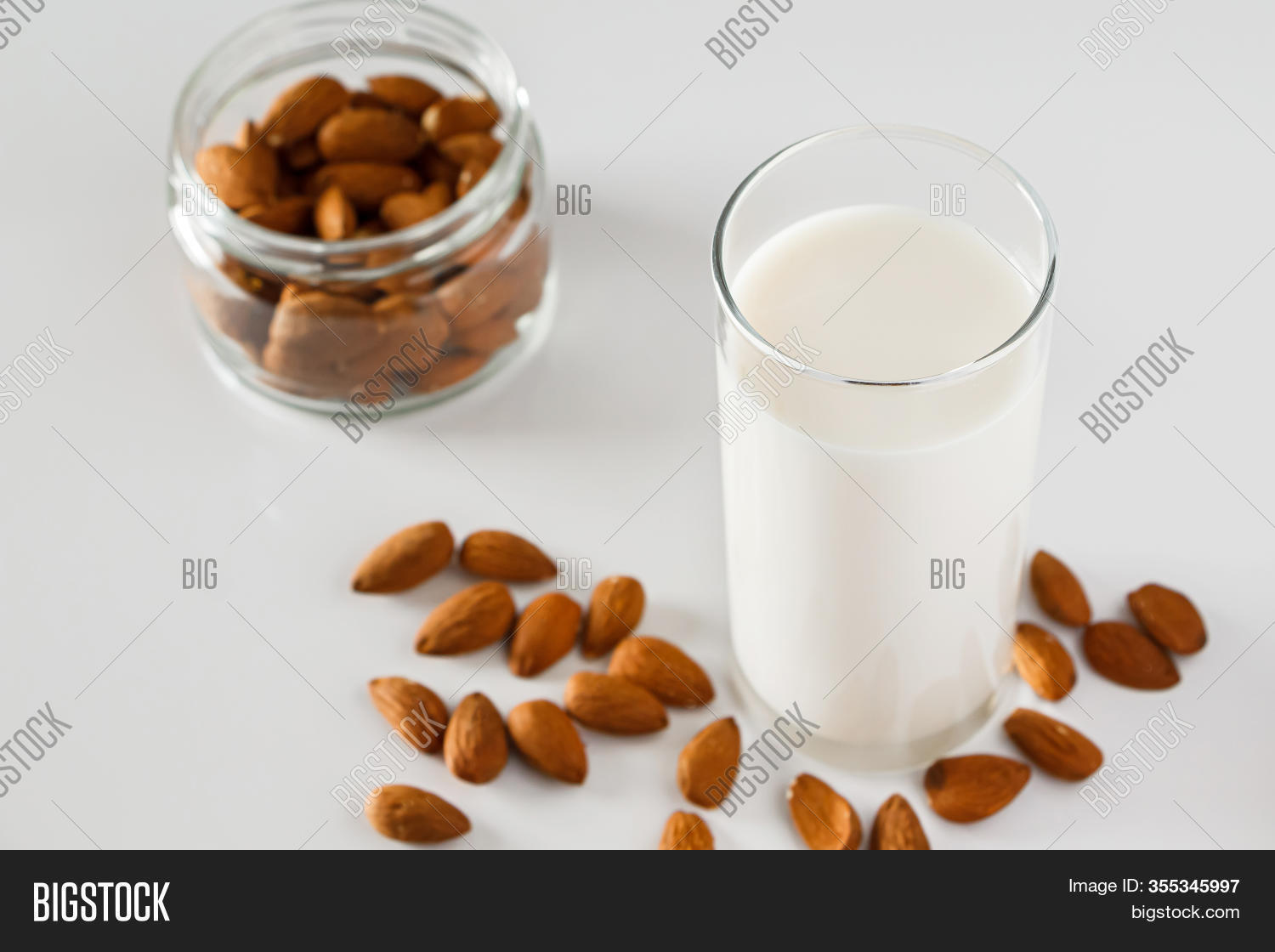 Glass Almond Milk On Image And Photo Free Trial Bigstock