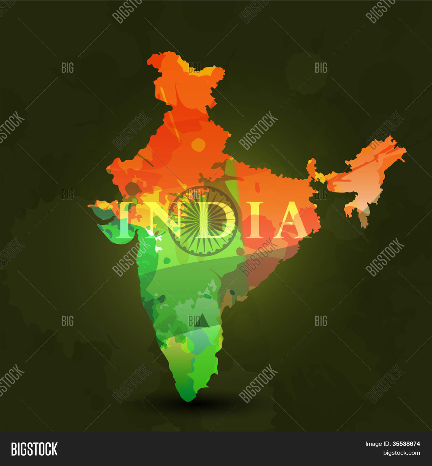 Republic India Map Vector & Photo (Free Trial) | Bigstock