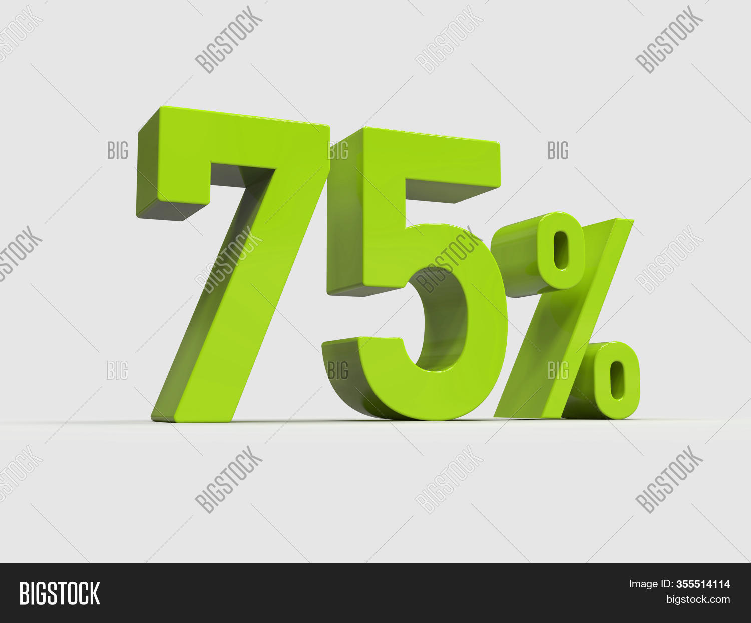 3d Render: 75% Percent Image & Photo (Free Trial) | Bigstock