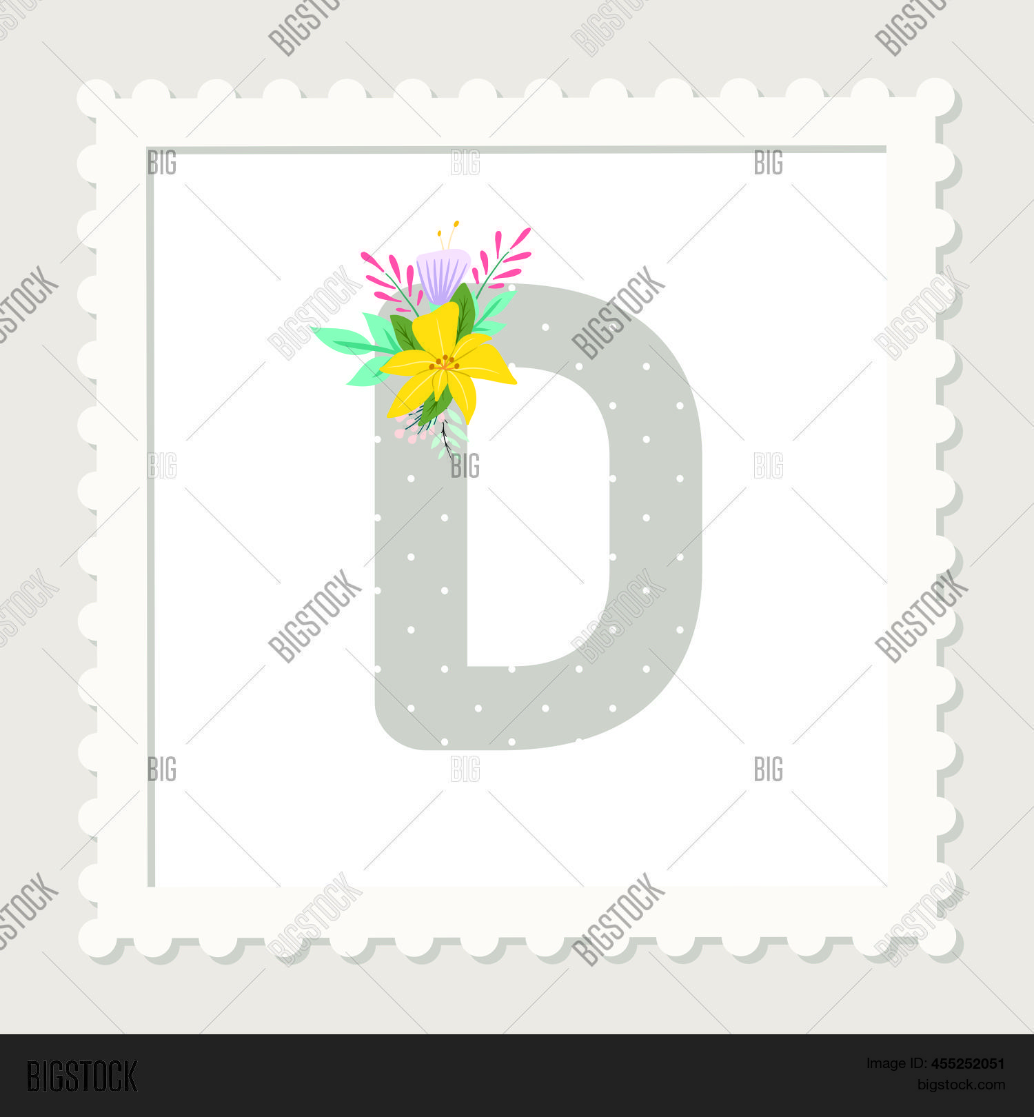 Letter D Flowers. Vector & Photo (Free Trial) | Bigstock