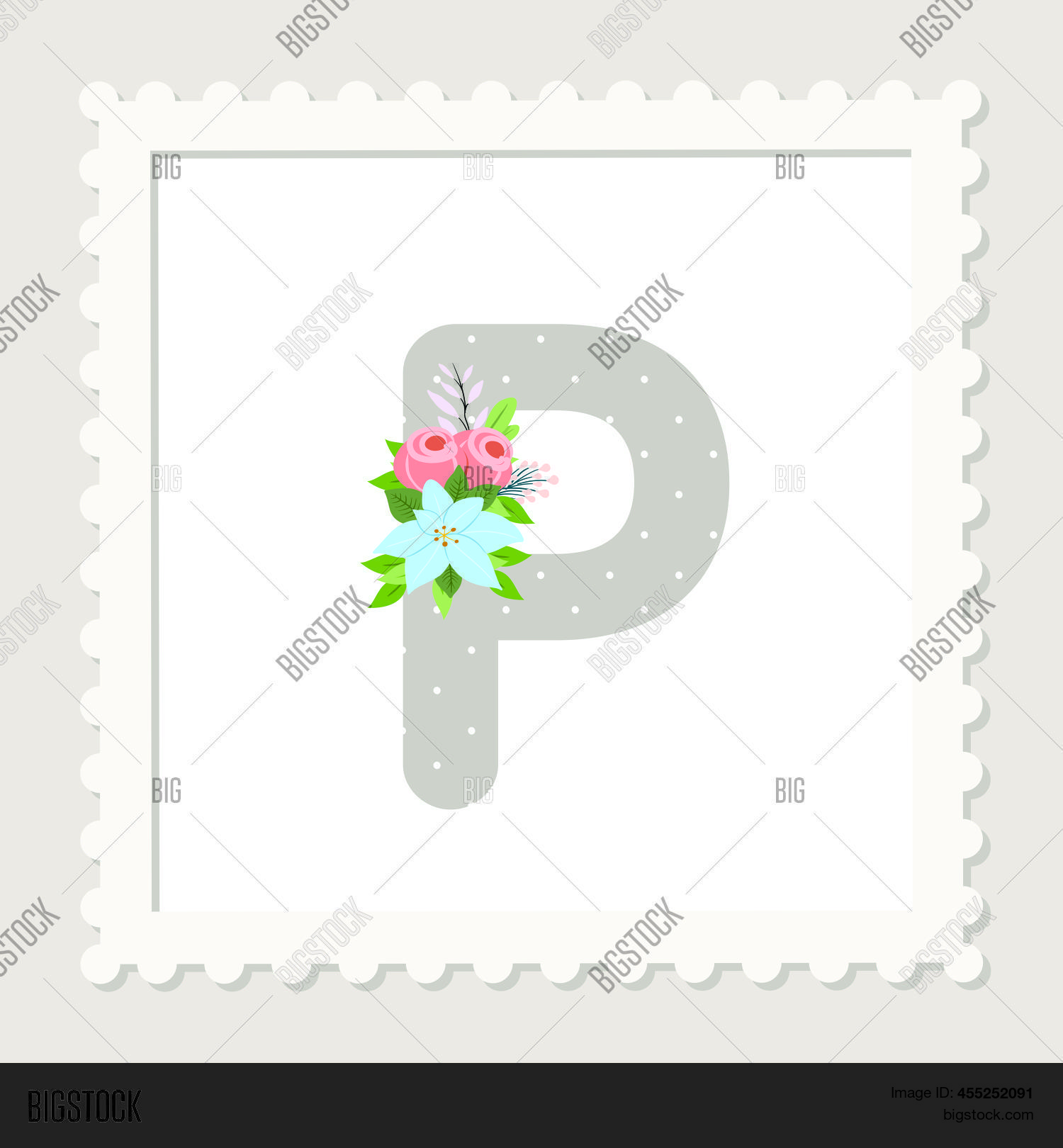 Letter P Flowers. Vector & Photo (Free Trial) | Bigstock