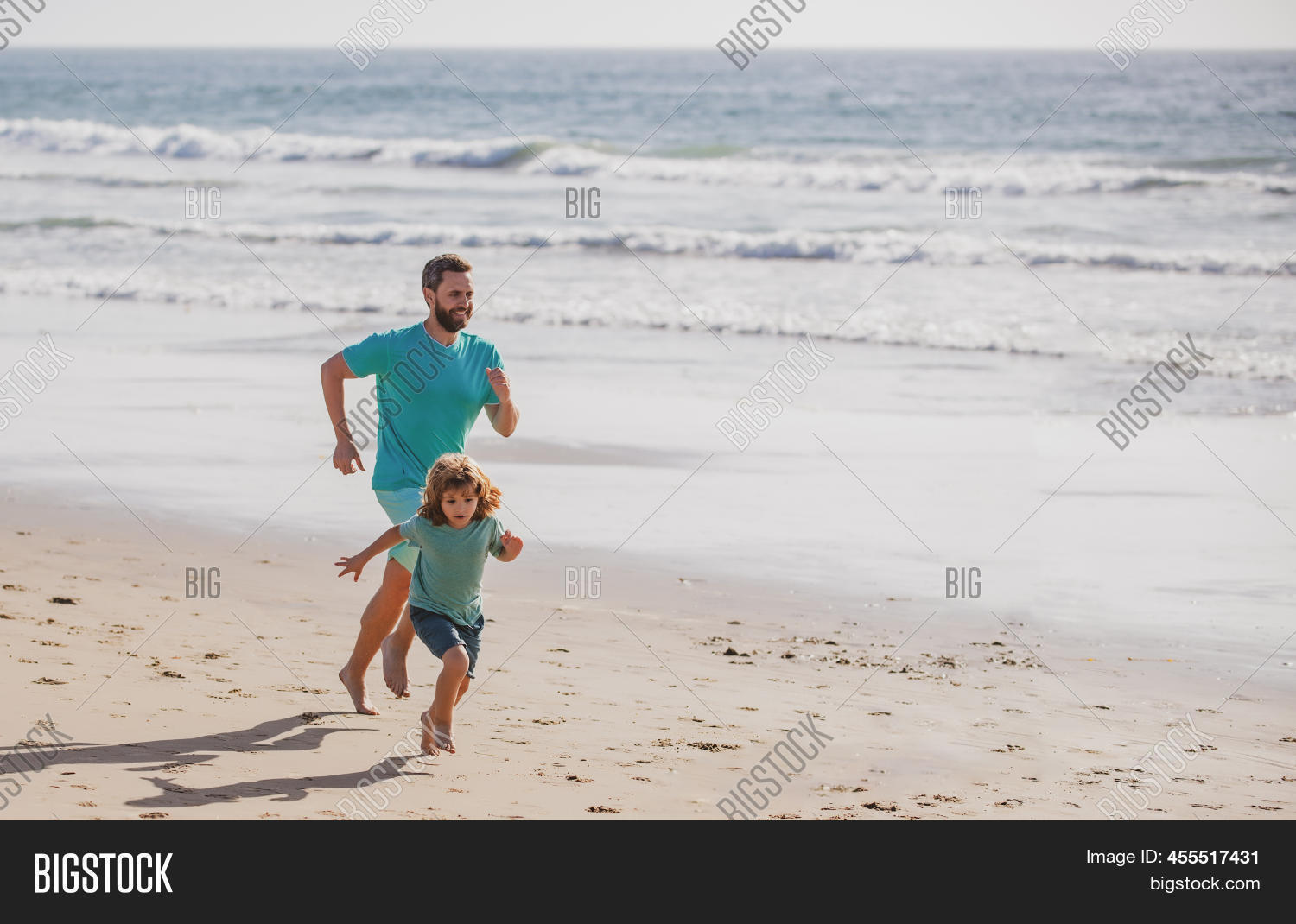 Father Son Running On Image & Photo (Free Trial) | Bigstock