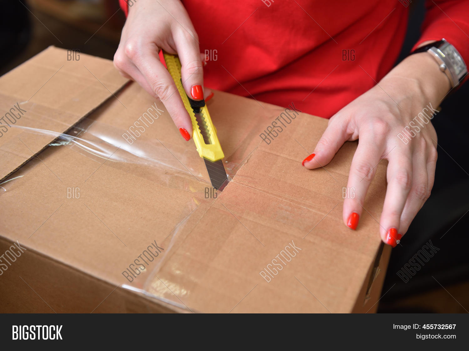 Hands Opens Parcel Image & Photo (Free Trial) | Bigstock