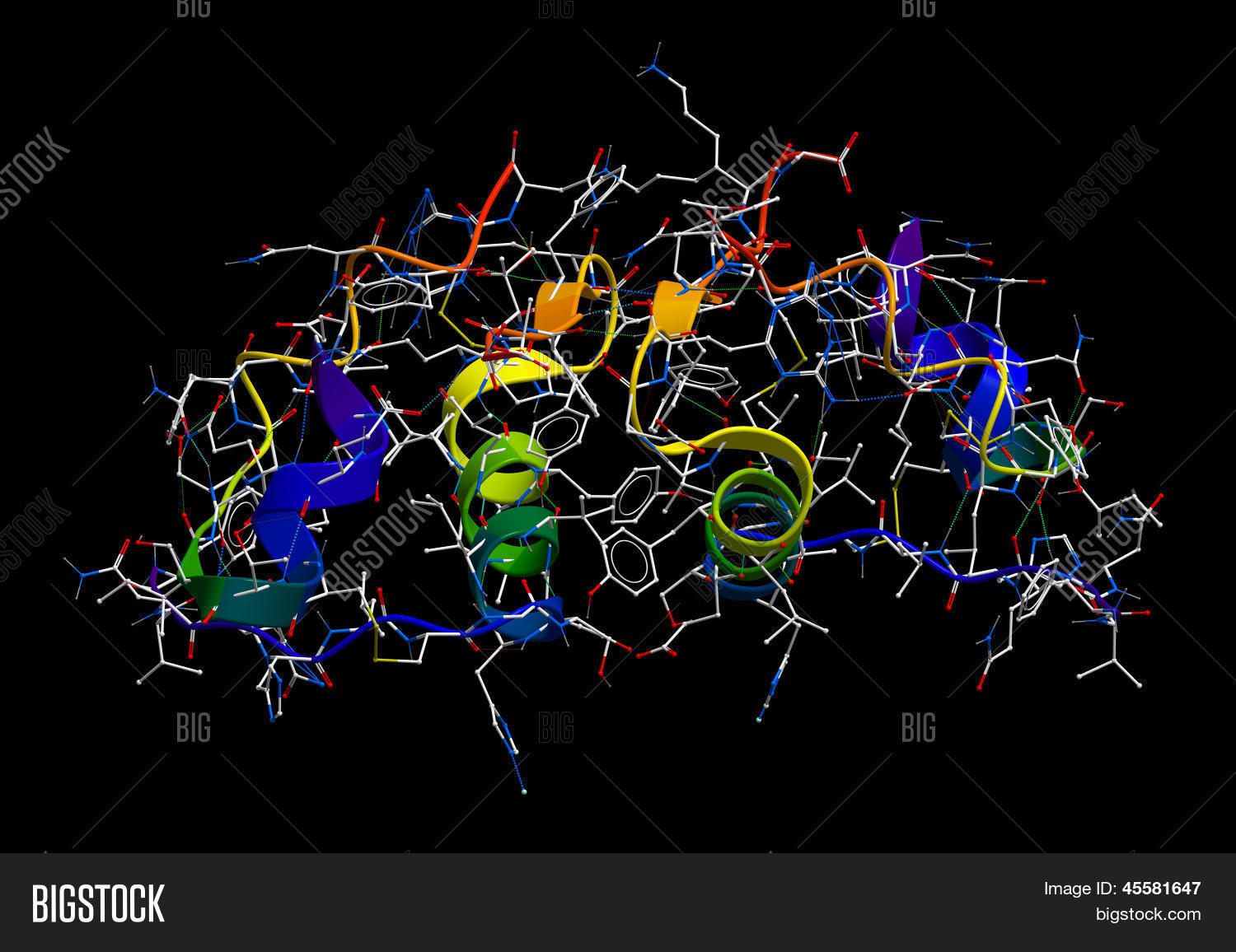 Insulin 3D Molecular Image & Photo (Free Trial) | Bigstock