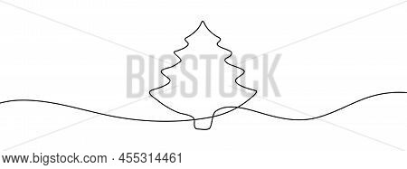 Christmas Tree Line Background. One Line Drawing Background. Continuous ...