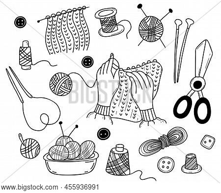 Hands Knitting Drawing