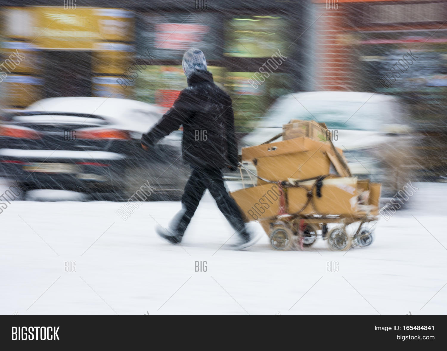 Poor Man Pulling Cart Image & Photo (Free Trial) | Bigstock