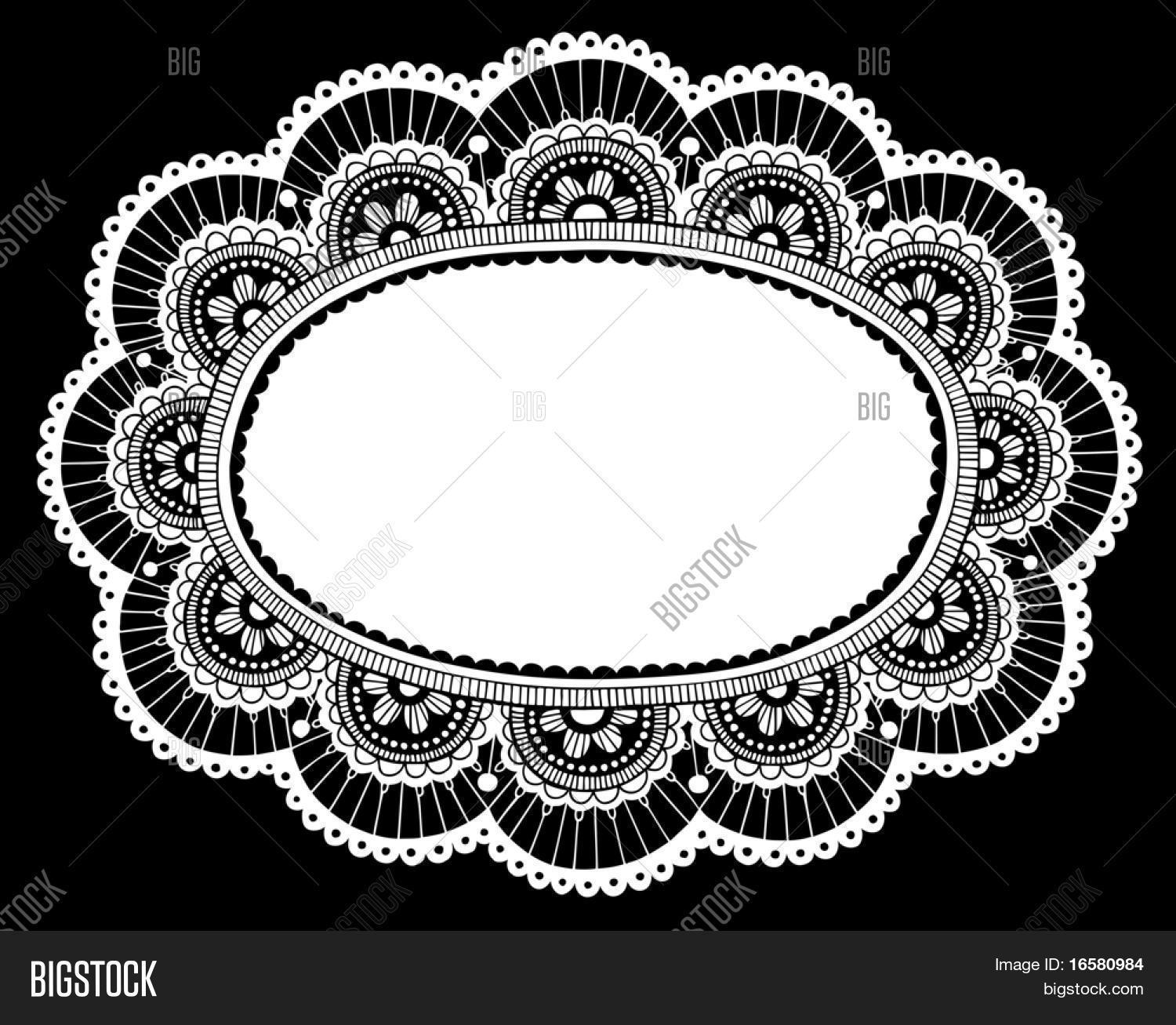 Hand-Drawn Lace Doily Vector & Photo (Free Trial) | Bigstock