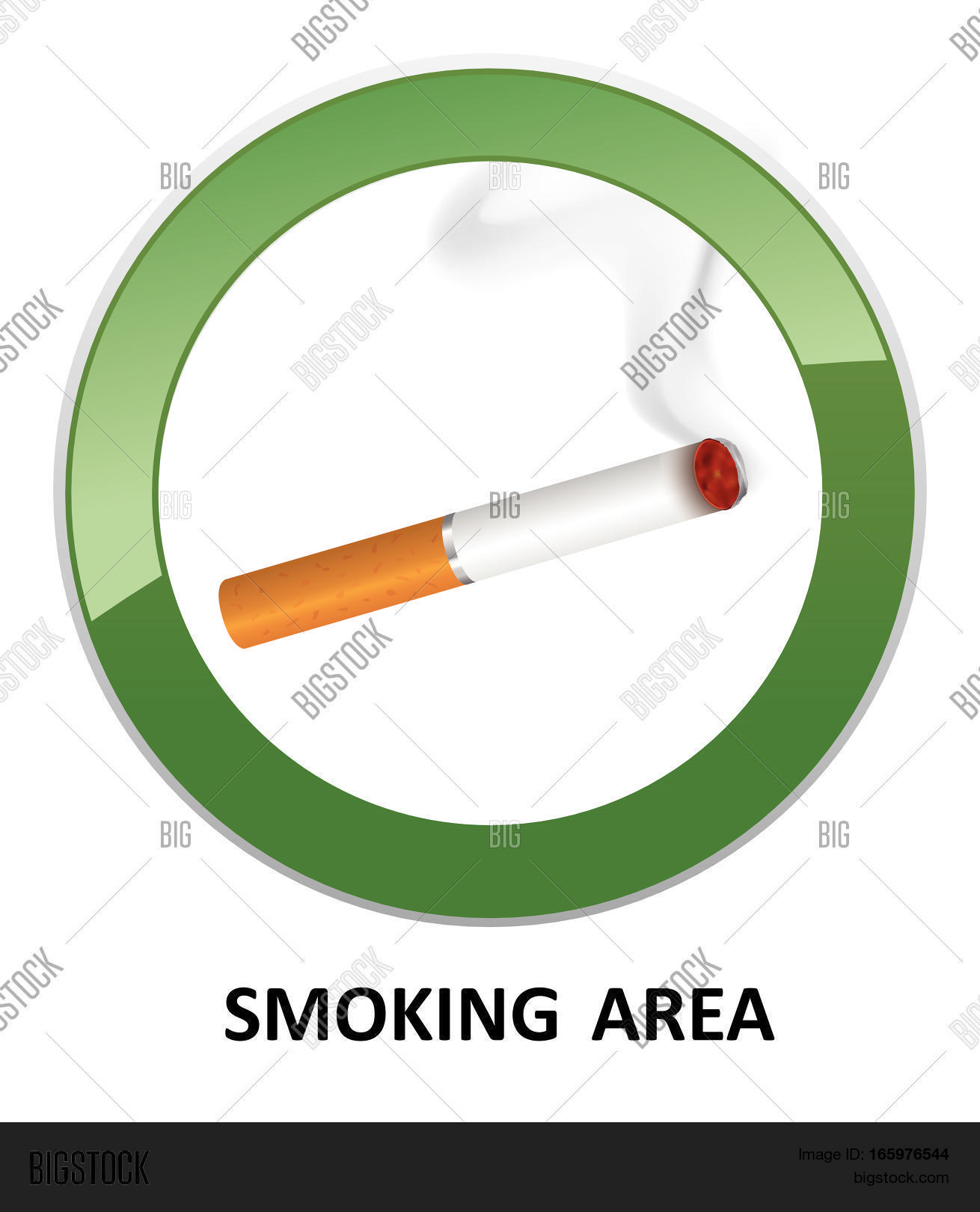 Smoking Area Label. Vector & Photo (Free Trial) | Bigstock
