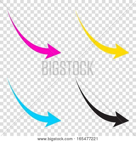 Declining Arrow Sign Vector & Photo (Free Trial) | Bigstock
