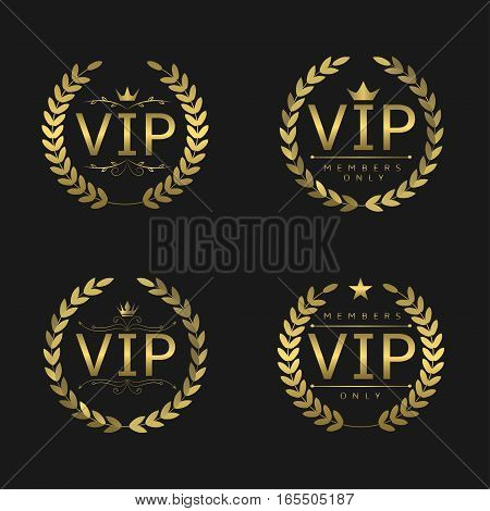 Golden VIP Badges. Vector & Photo (Free Trial) | Bigstock