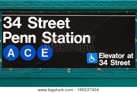NYC Subway Sign Penn Image & Photo (Free Trial) | Bigstock