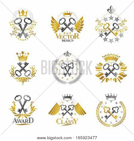 Ancient Keys Emblems Vector & Photo (Free Trial) | Bigstock