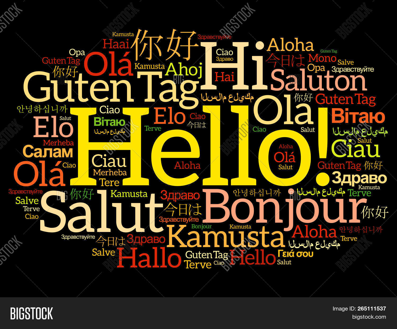 Hello Word Cloud Image & Photo (Free Trial) | Bigstock