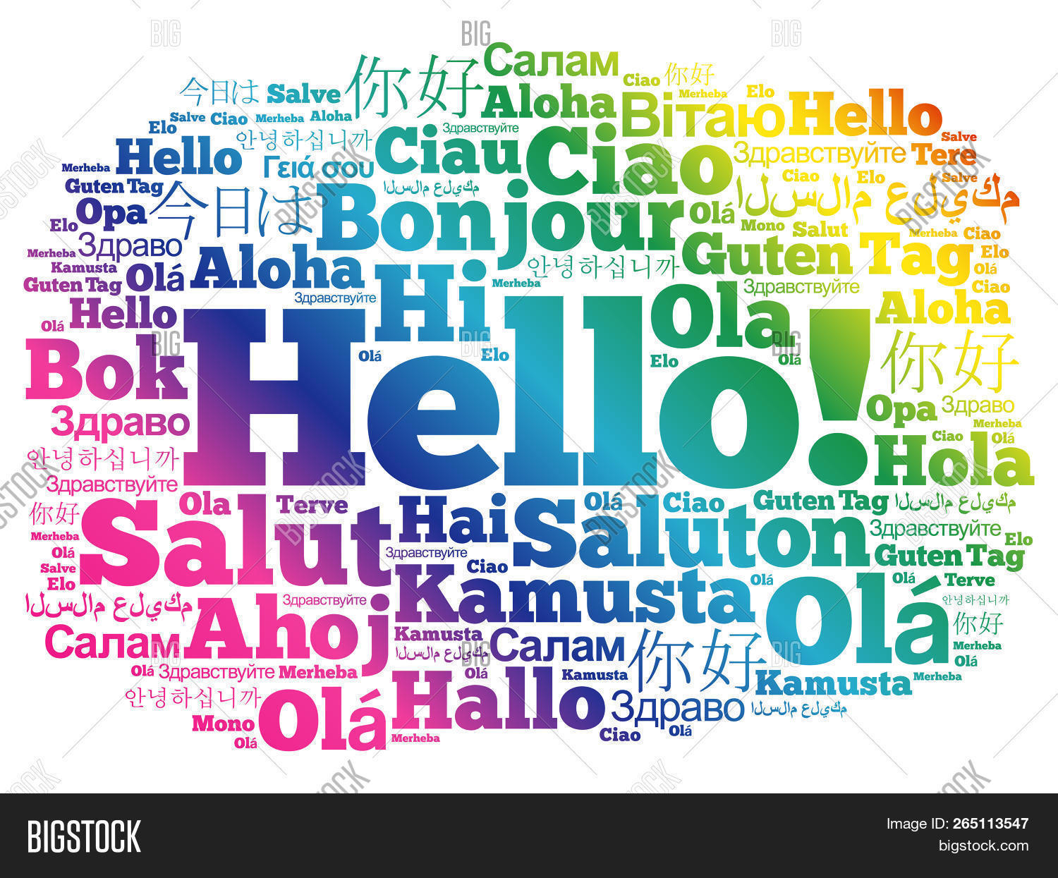 Hello Word Cloud Image & Photo (Free Trial) | Bigstock