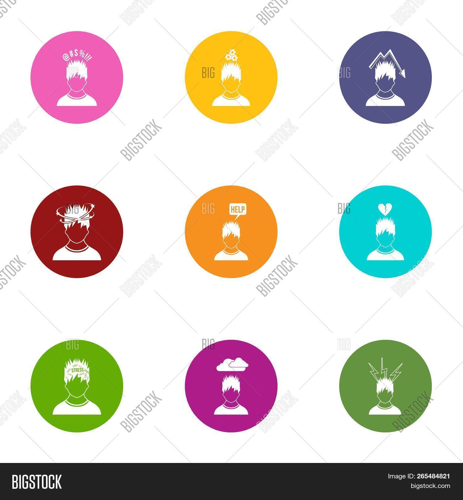 Mood Icons Set. Flat Image & Photo (Free Trial) | Bigstock