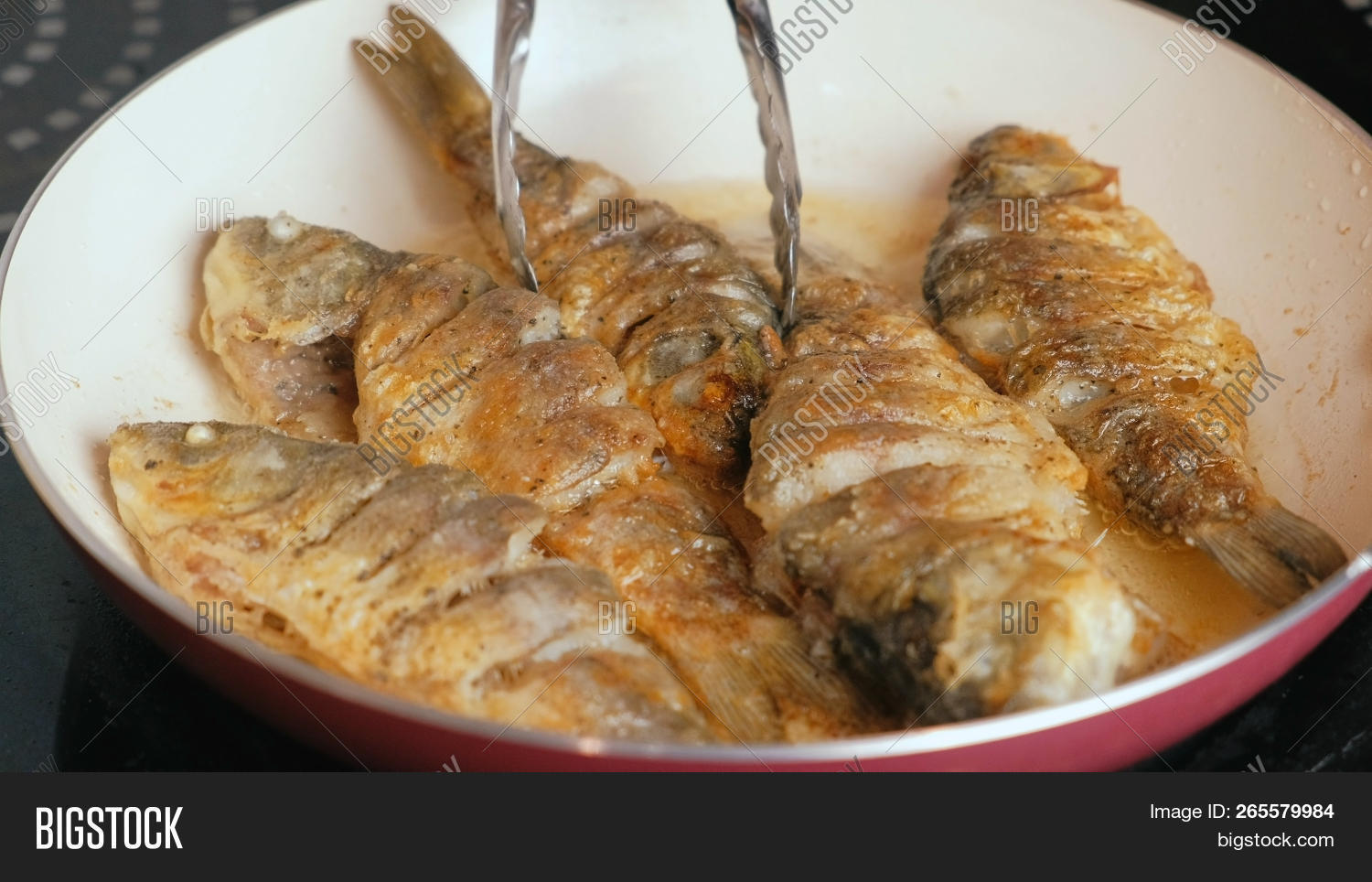 Man Fried Fish Oil Pan Image & Photo (Free Trial) | Bigstock