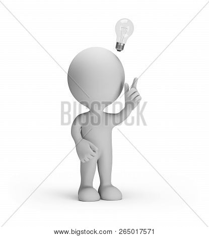 3d Man Light Bulb Over Image & Photo (Free Trial) | Bigstock
