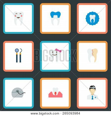 Set Tooth Icons Flat Image & Photo (Free Trial) | Bigstock