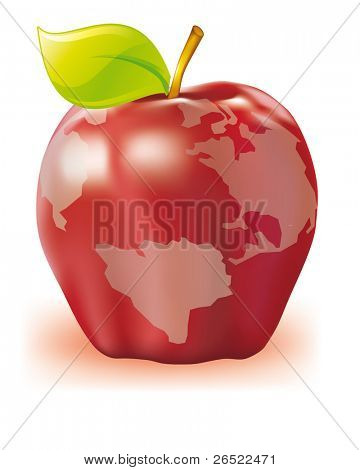 Apple World Map Vector & Photo (Free Trial) | Bigstock