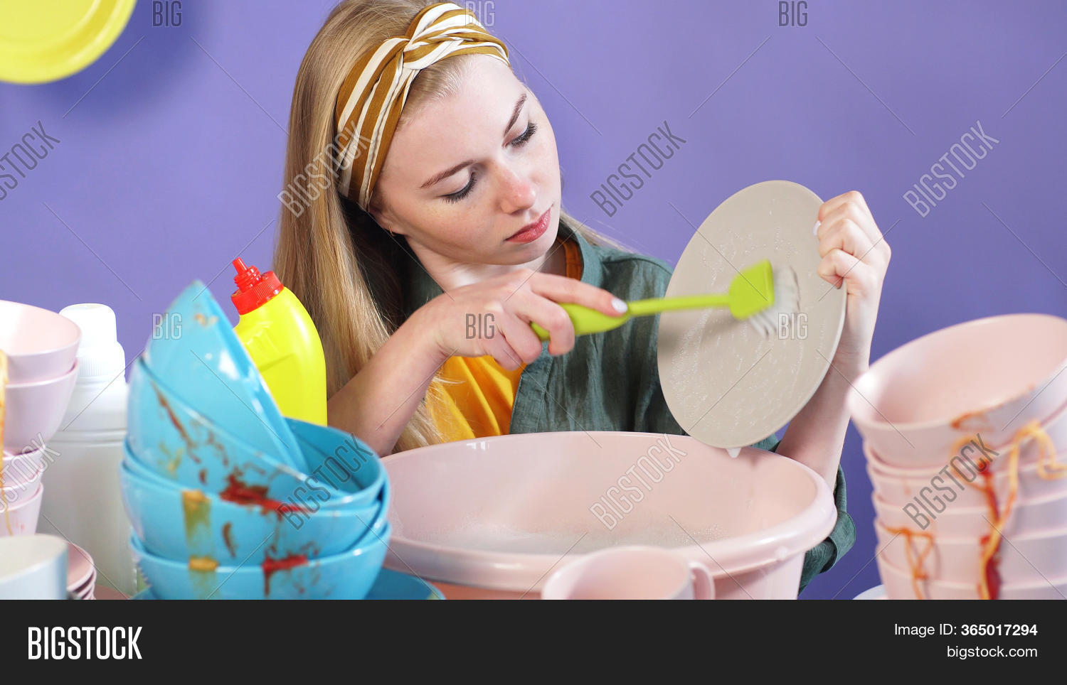 Sad Housewife Washing Image & Photo (Free Trial) | Bigstock