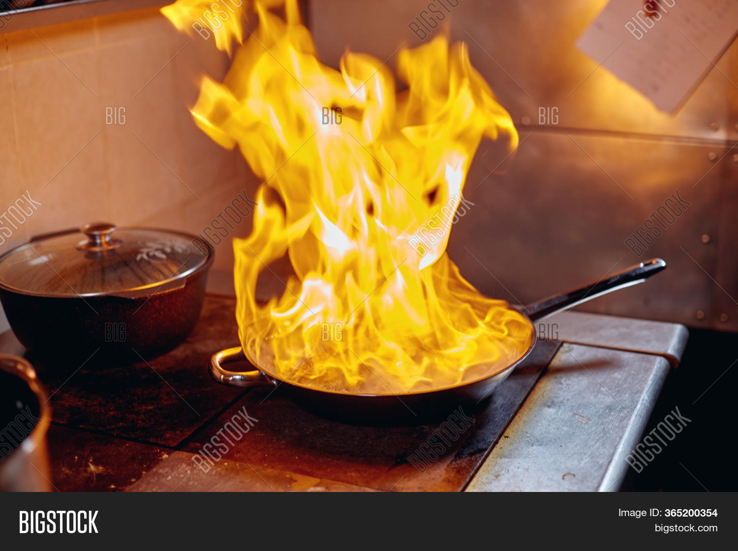Flambe. Fire Frying Image & Photo (Free Trial) | Bigstock
