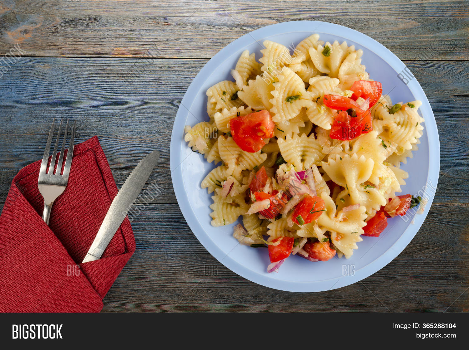 Pasta On Light Blue Image & Photo (Free Trial) | Bigstock
