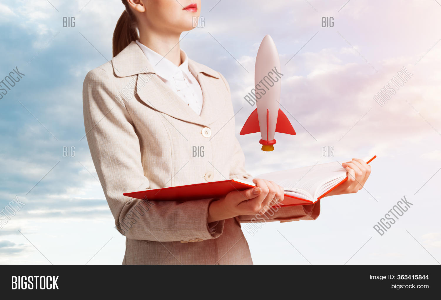 Woman Showing Rocket Image & Photo (Free Trial) | Bigstock