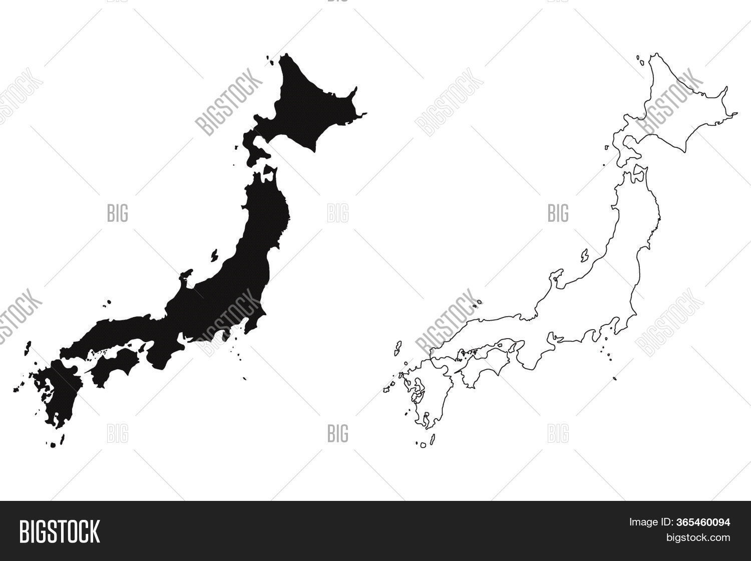 Japan Country Map. Vector & Photo (Free Trial) | Bigstock