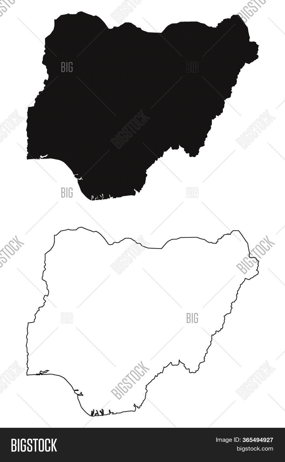 Nigeria Country Map. Vector & Photo (Free Trial) | Bigstock